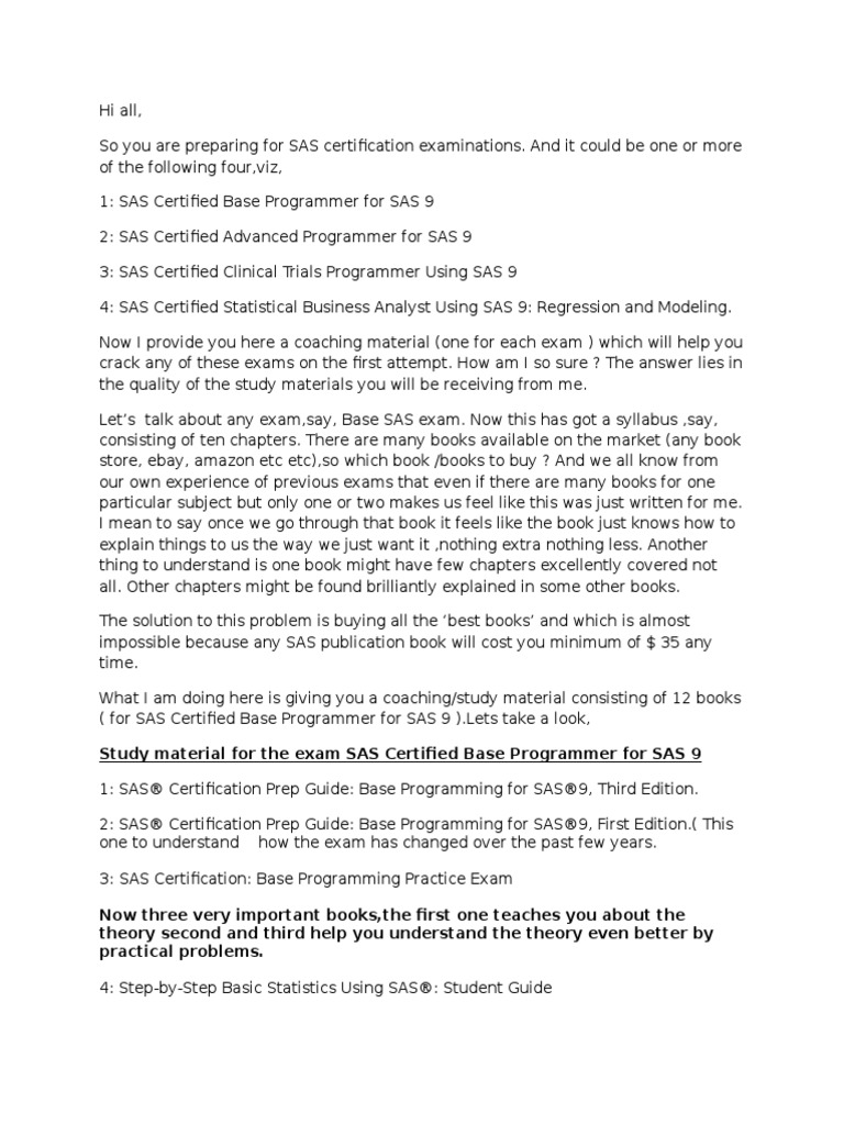 Sas Studymaterial | PDF | Sas (Software) | Computing