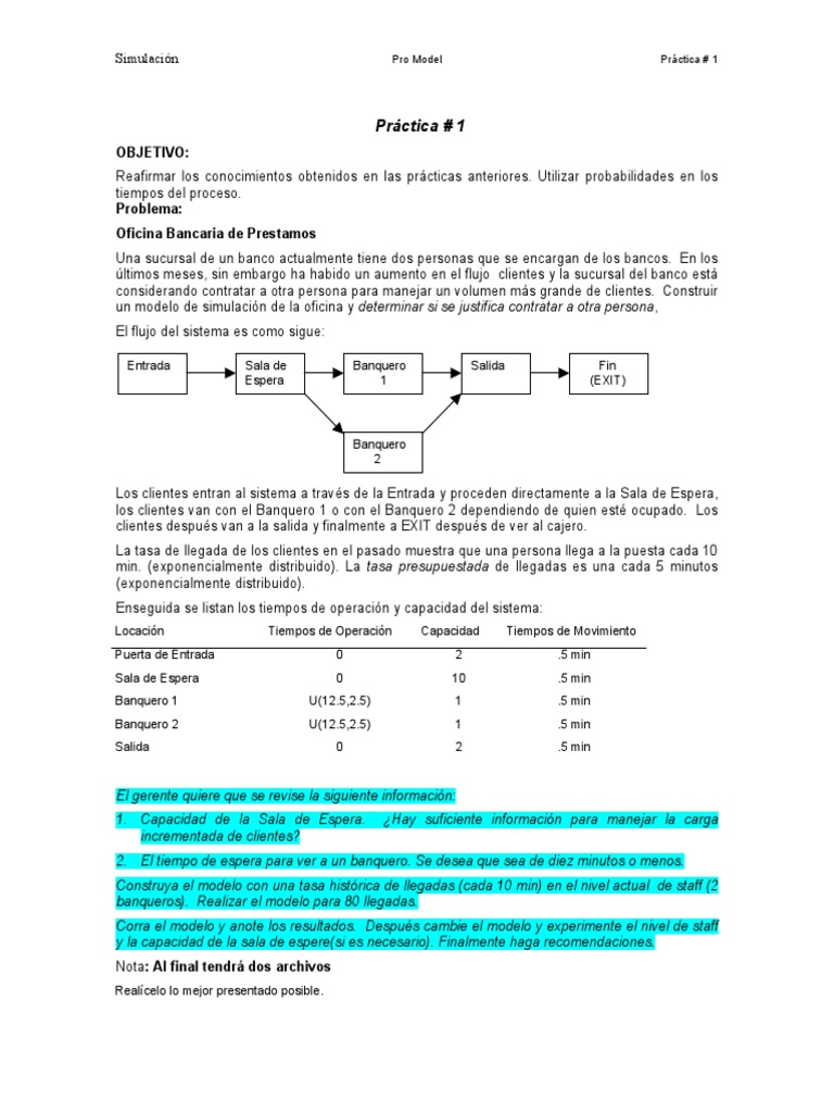 Promodel Práctica 01 | PDF