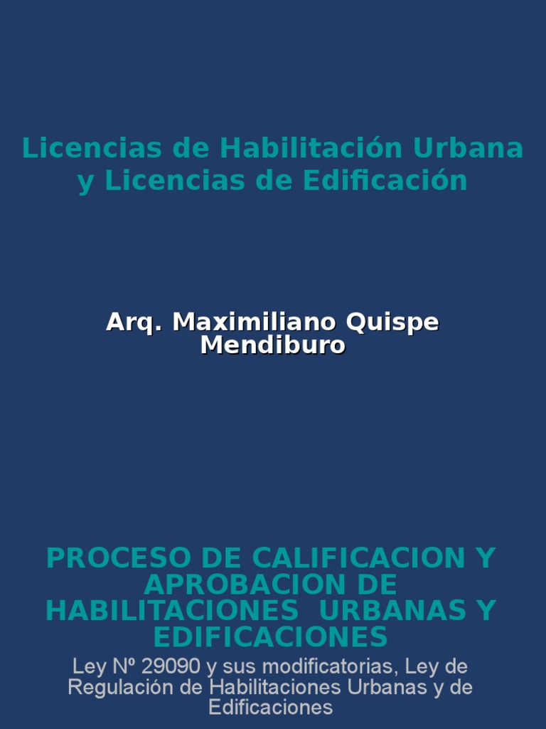 Licencias de Habilitacion Urbana y Licencias de Edificacion | PDF | Regulación | Arquitecto