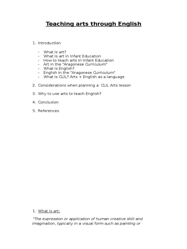 Teaching English Through Art in Education | PDF | English As A Second ...