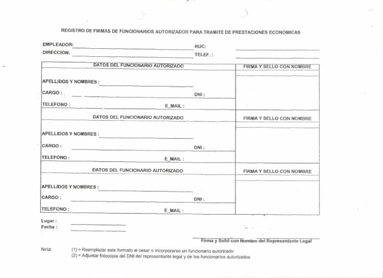 Formato Registro de Firmas | PDF