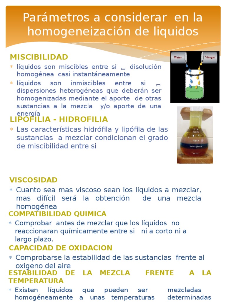 Homogenizacion | PDF | Solvente | Mezcla