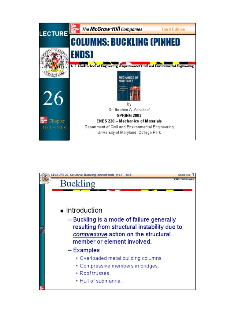 Columns: Buckling (Pinned Ends) | PDF | Science & Mathematics