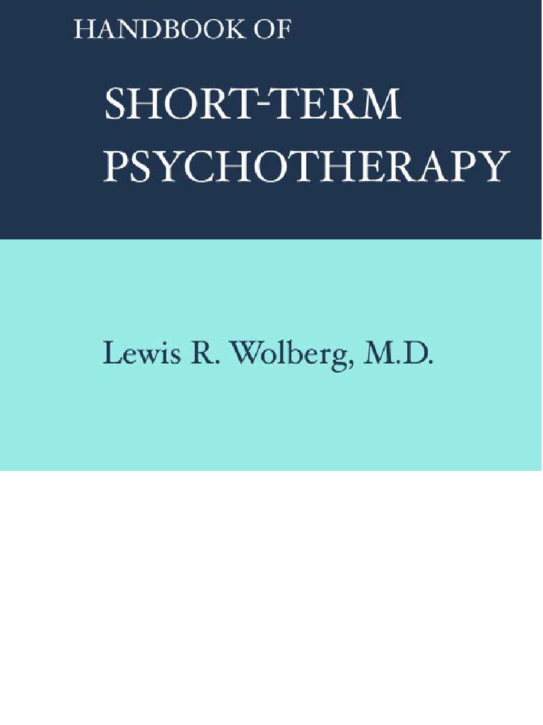 Lewis R. Wolberg: The Technique Psychotherapy | PDF