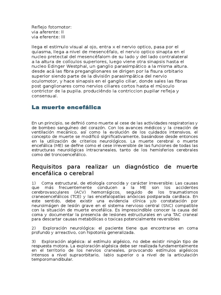 Reflejo Fotomotor | PDF | Neurociencia | Sistema nervioso