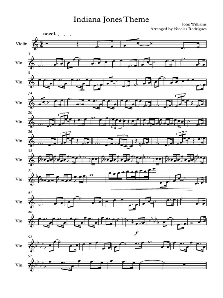 Indiana Jones Theme Violin | PDF