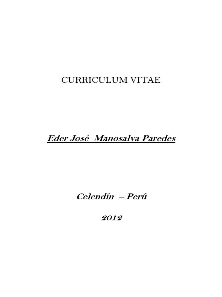 Curriculum Vitae Eder 2012 | PDF | Perú | Science