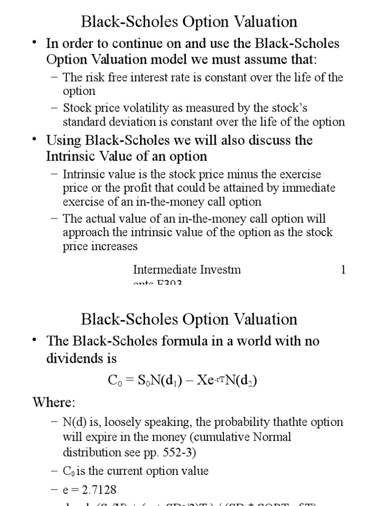Black-Scholes Option Valuation | Download Free PDF | Black–Scholes ...