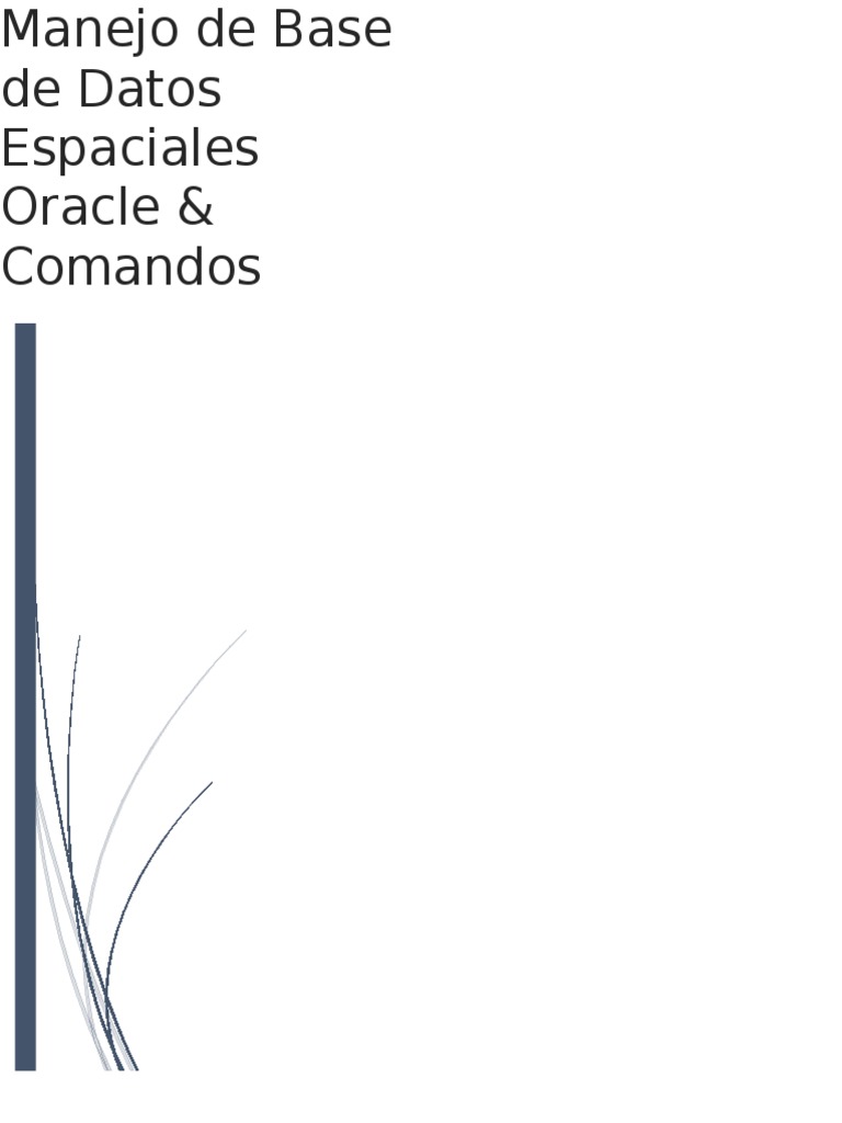 Base De Datos Espaciales Oracle 11g Pdf Base De Datos Oracle Sistema Coordinado