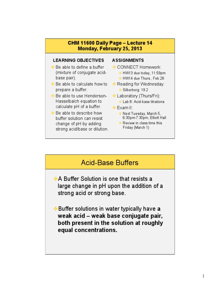 Buffer Solutions and pH Calculations | PDF | Buffer Solution | Ph