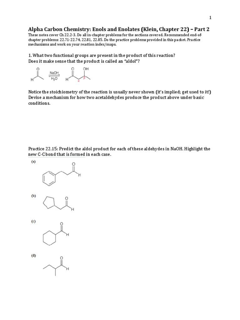 Alpha Carbon Chemistry: Enols and Enolates (Klein, Chapter 22) - Part 2 ...