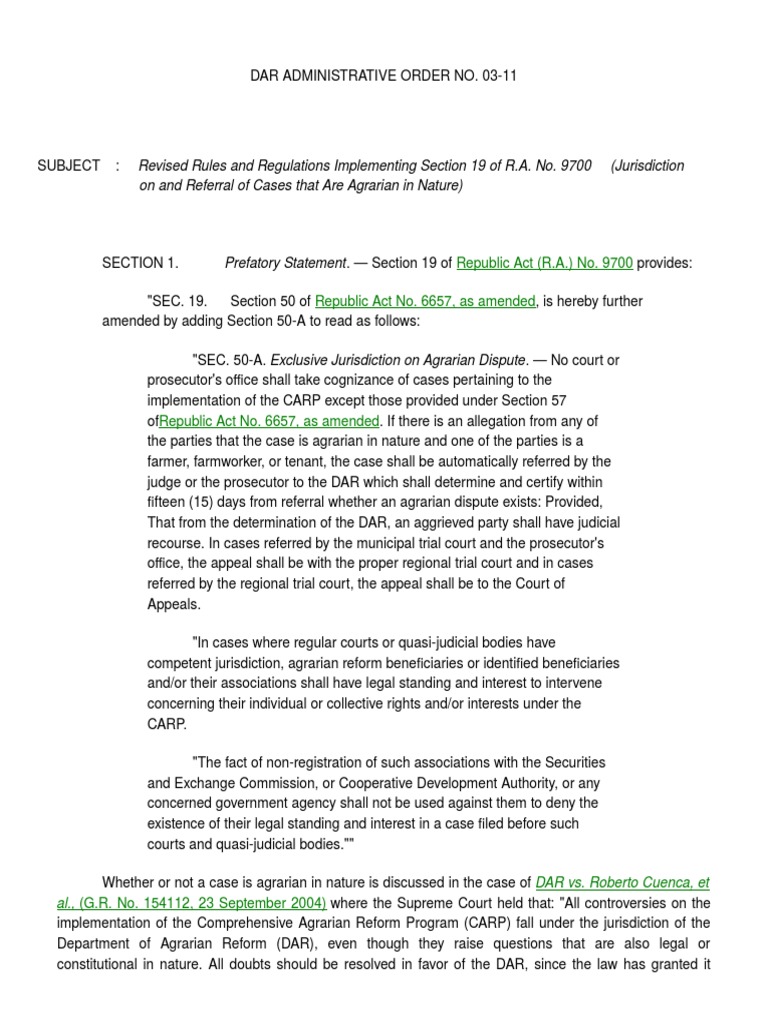 Dar Administrative Order No 03-11 | PDF | Jurisdiction | Prosecutor