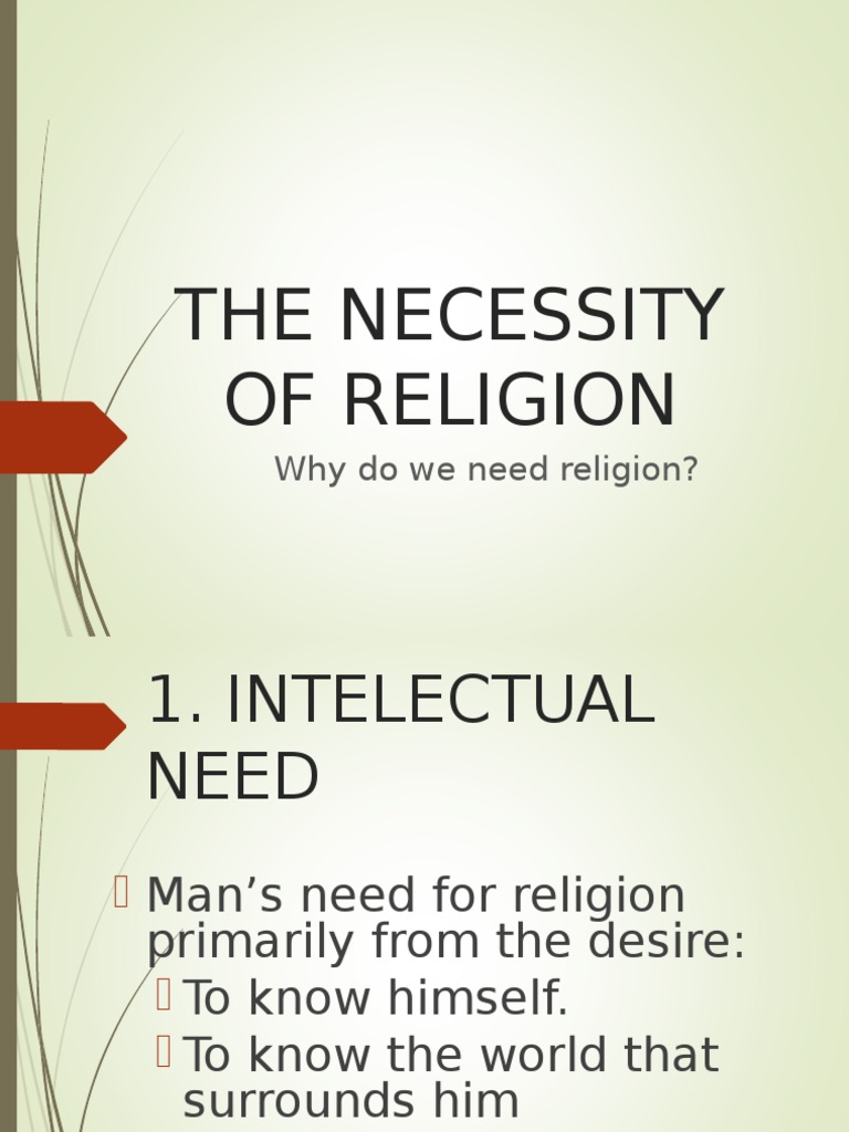 The Necessity of Religion | PDF | Creator Deity | Patience