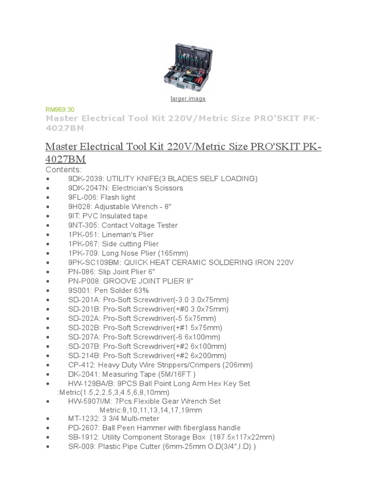 Electronic Tool Kit | PDF