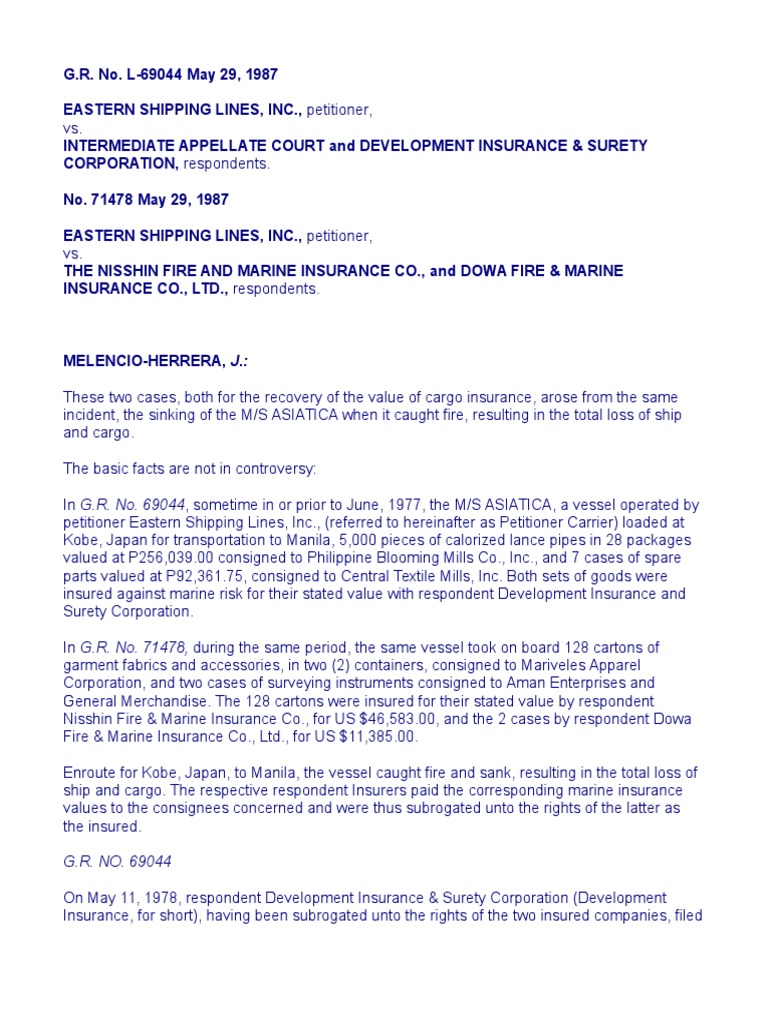 Transportation Cases Set 2 | PDF | Bill Of Lading | Lawsuit