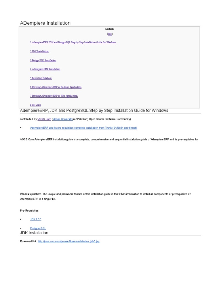 ADempiere Installation | PDF | Postgre Sql | Utility Software
