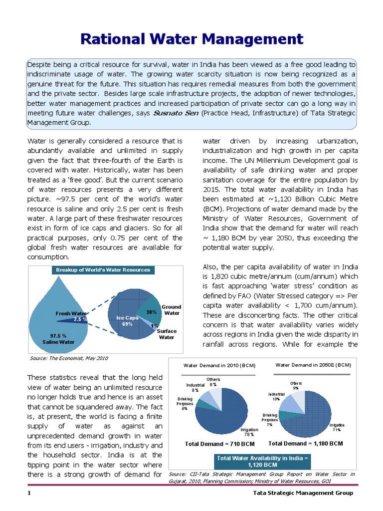 Rational Water Management | PDF | Water Resource Management | Water ...