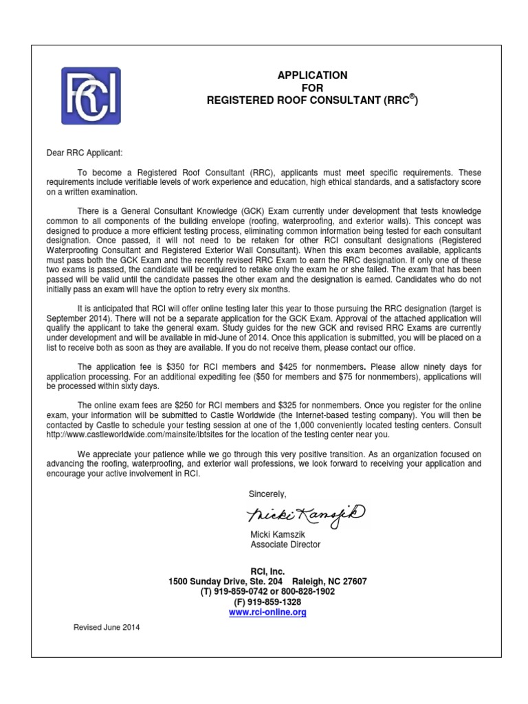 RCI RRC Application | PDF