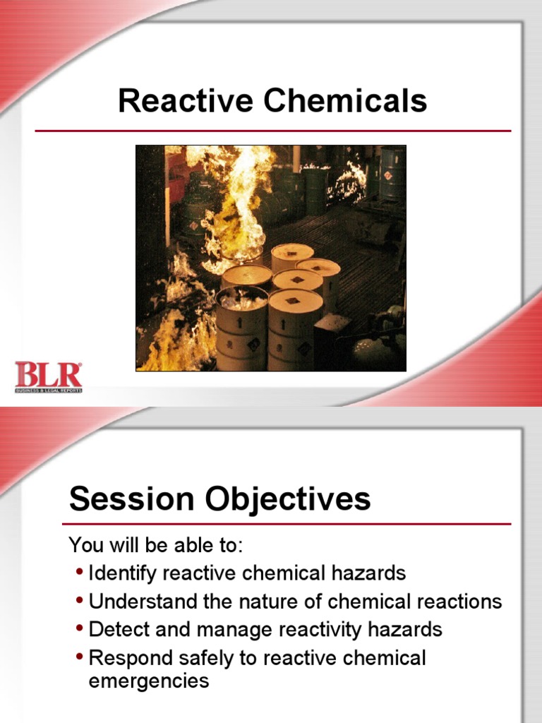 Reactive Chemicals Training Presentation | PDF | Combustion | Dangerous ...
