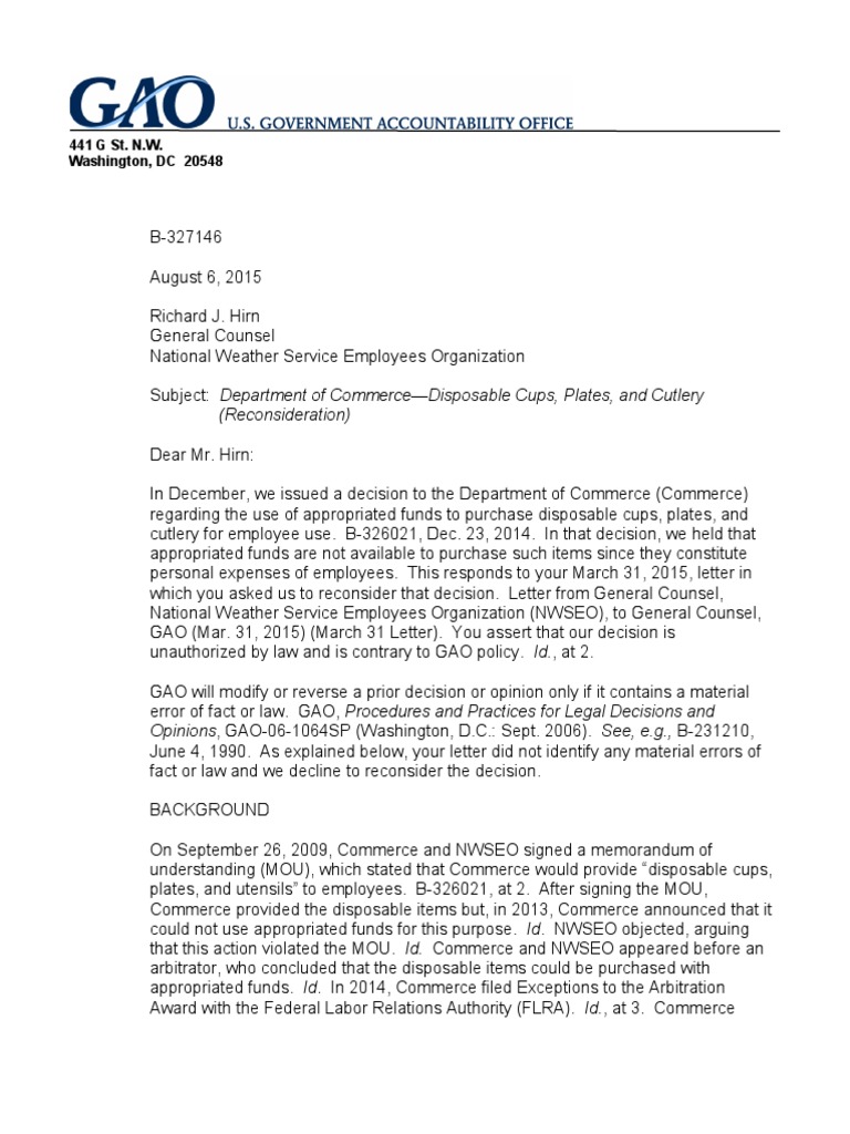 GAO Cutlery Decision | PDF | Law