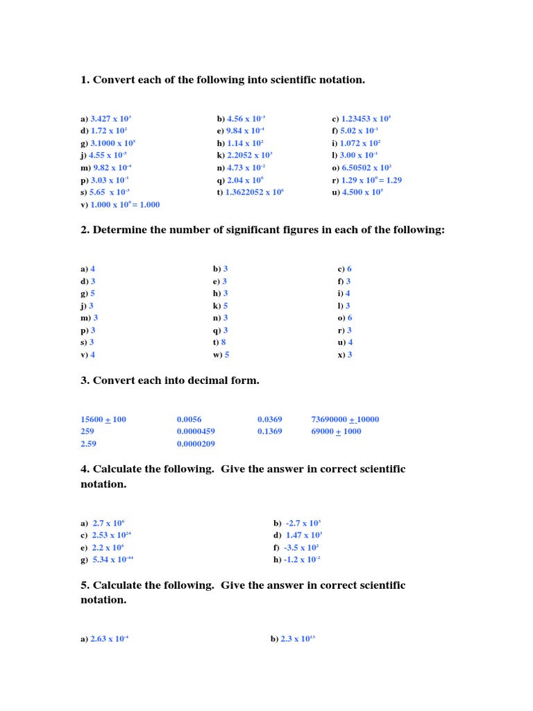 Significant Figures Answer | PDF