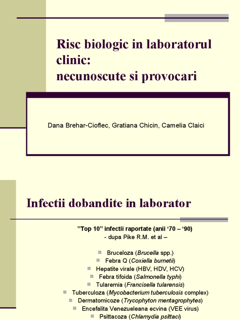 Risc Biologic in Laboratorul Clinic | PDF | Science & Mathematics
