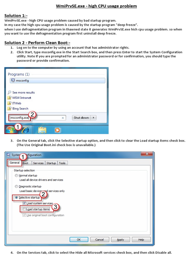 Troubleshoot WmiPrvSE - High CPU Usage Problem | PDF | Operating System Technology | Ibm Pc ...