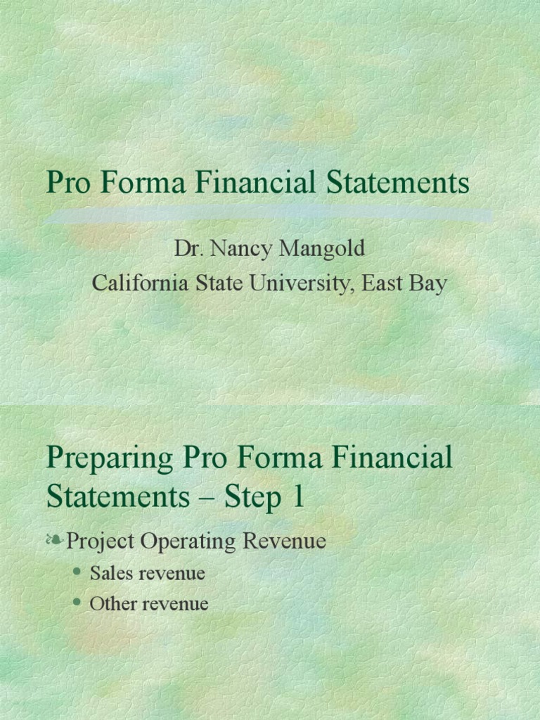 Pro Forma Financial Statements4 | PDF | Equity (Finance) | Retained ...