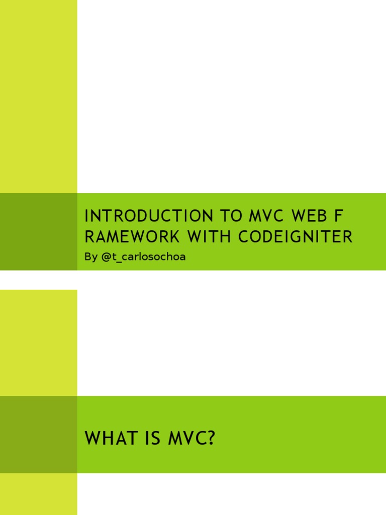 CodeIgniter MVC Framework Overview | PDF | Web Development | Hypertext