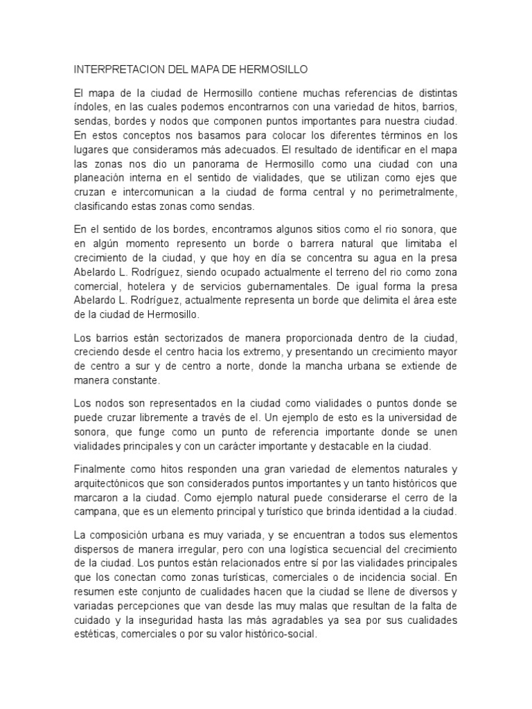 Interpretacion Del Mapa de Hermosillo Sonora | PDF | Sonora | Colector