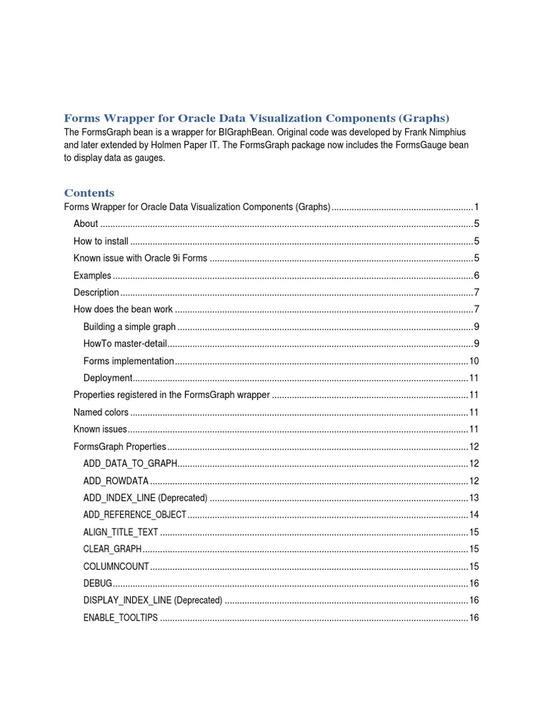 FormsGraph Doc PDF | PDF | Oracle Database | Java (Programming Language)