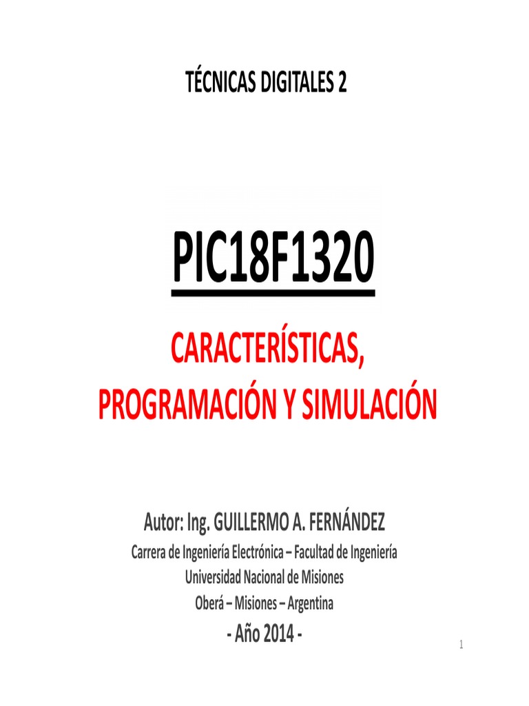 PIC18F1320 Caraterísticas Programación y Simulación | PDF ...