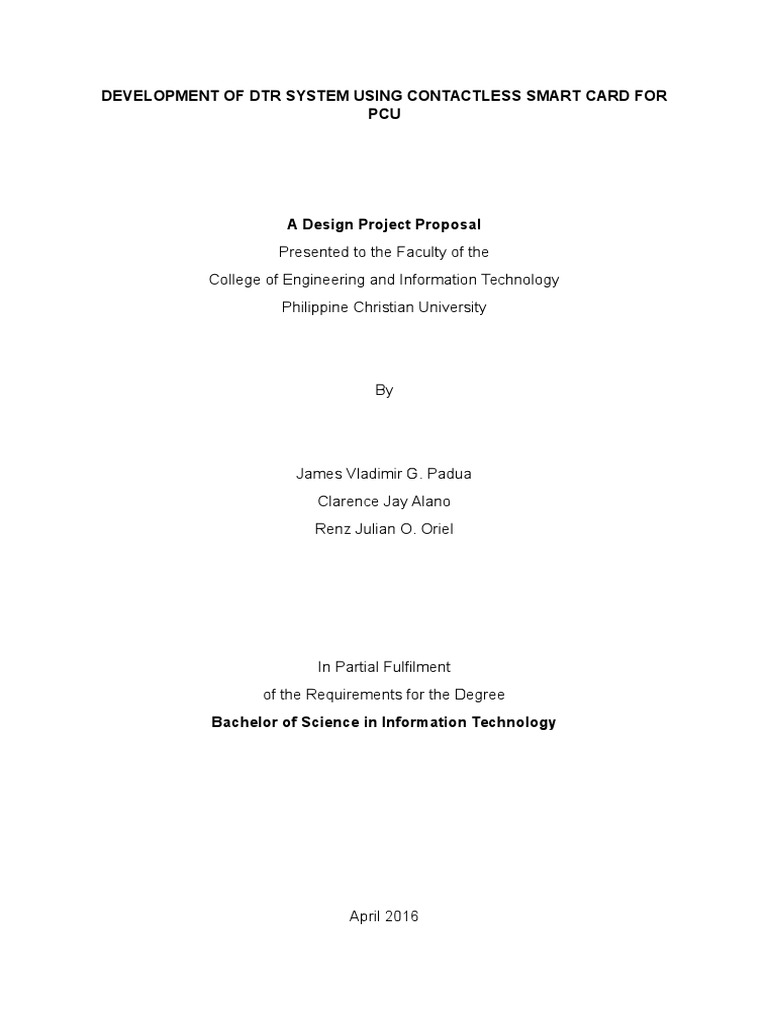 DTR System Using Proximity Card | PDF | Smart Card | Thesis