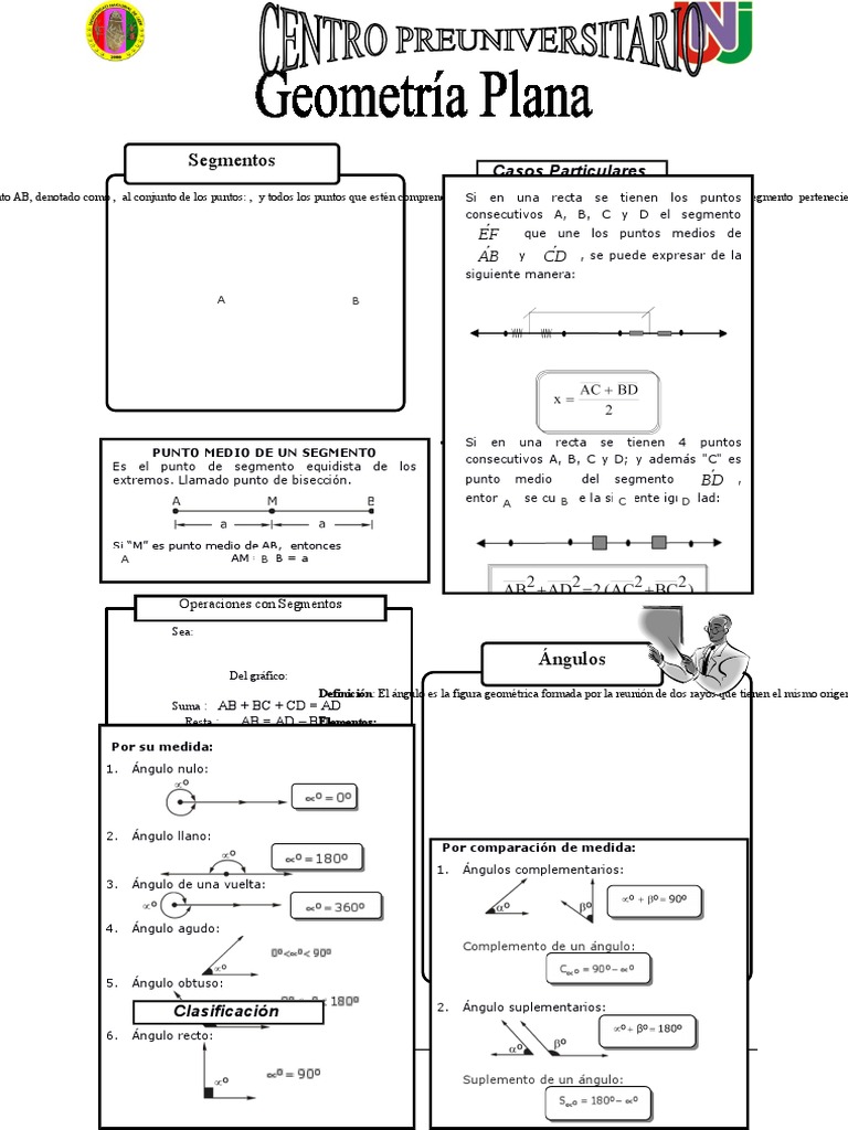 CEPRE Tema 01 Segmentos-Ángulos | PDF | Línea (geometría) | Tiempo espacial