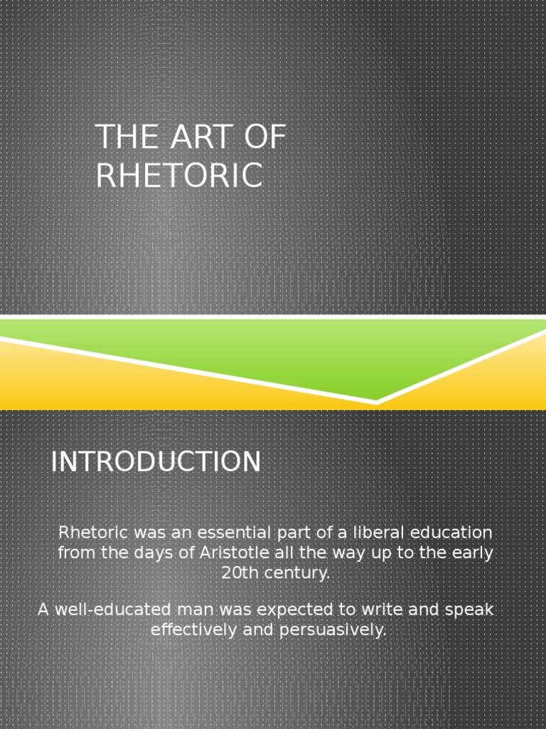 The Art of Rhetoric - Short Introduction | PDF | Rhetoric | Argument