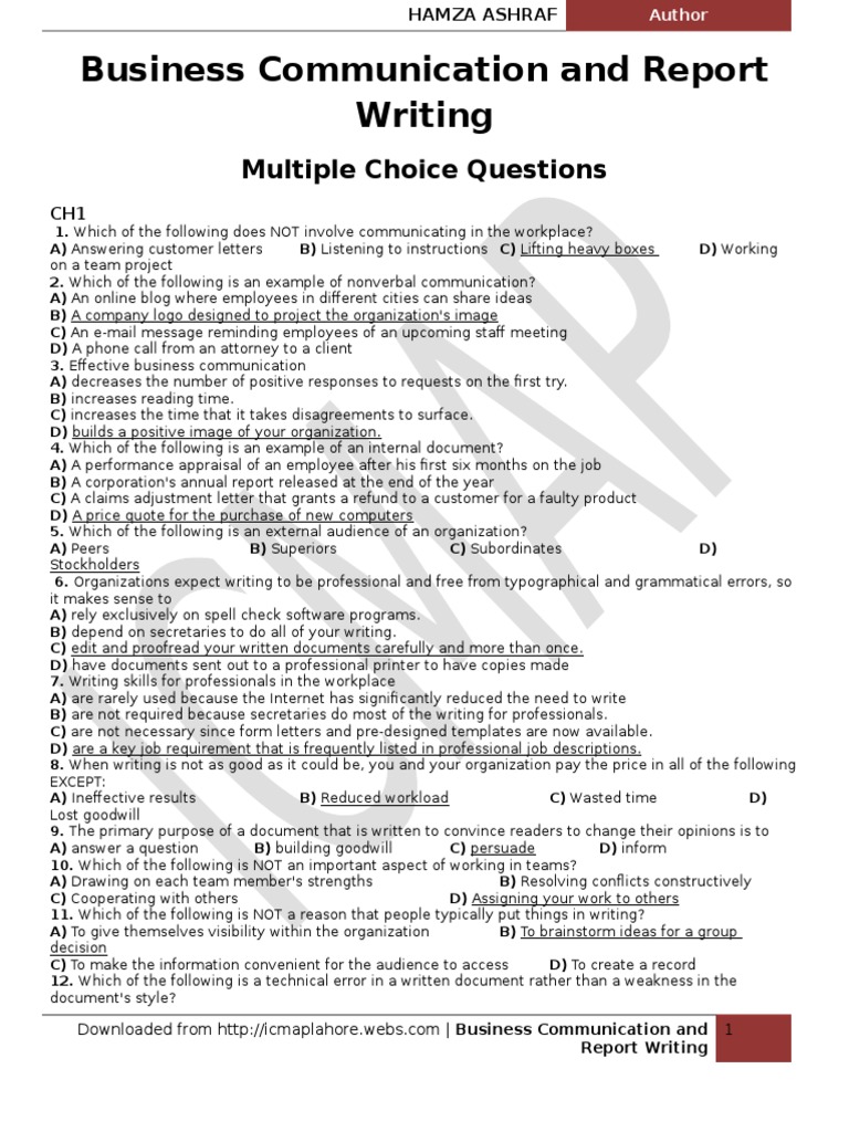 Business Communication Report Essentials | PDF | Résumé | Job Interview