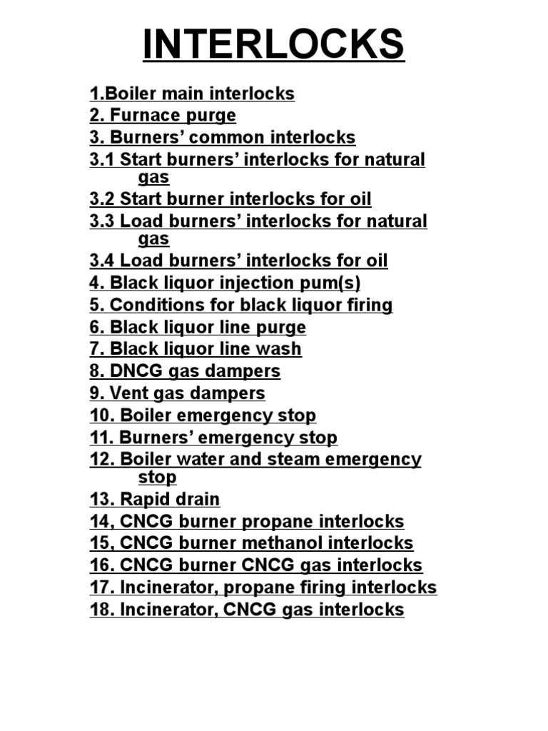 Interlocks | PDF | Boiler | Furnace