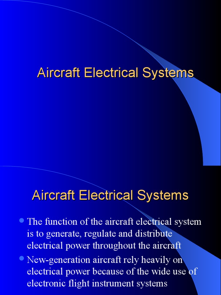 Aircraft Electrical System Components | PDF | Electric Generator ...