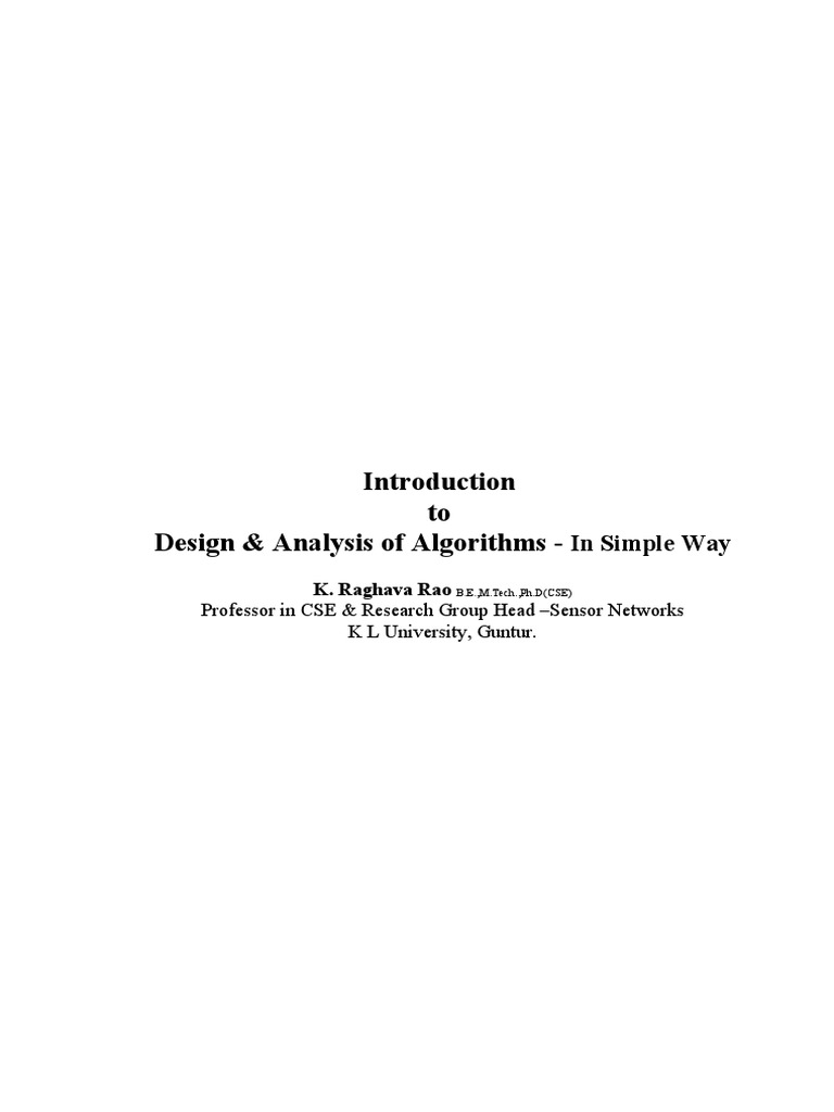 Design & Analysis of Algorithms Guide | PDF | Teaching Methods ...