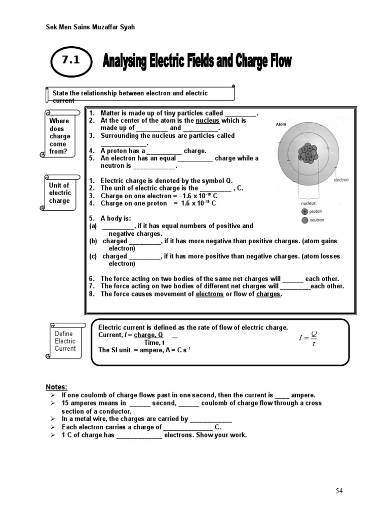 Electric Current and Charge Relationship | PDF | Electric Charge ...