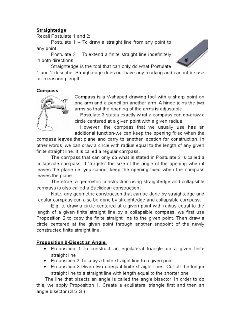Basic Euclidean Geometry Constructions | PDF | Euclidean Geometry ...