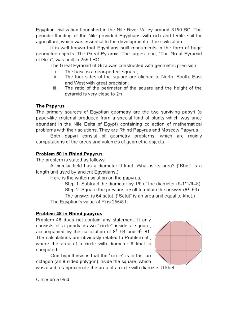Egyptian Geometry | Circle | Ancient Egypt