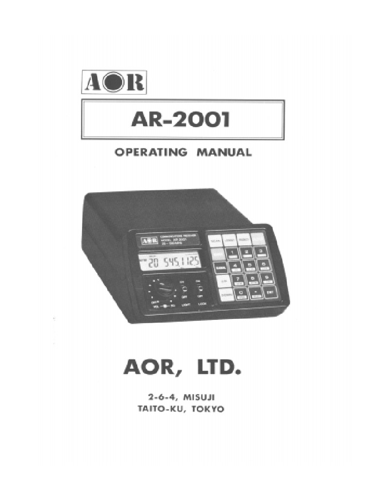 AR2001 Operating Manual Guide | PDF | Technology & Engineering