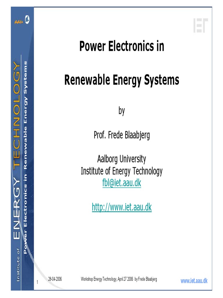 Power Electronics in Renewable Energy Systems | PDF | Power Inverter ...
