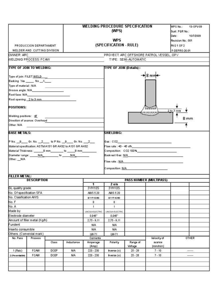 WPS (1) 1 | PDF | Welding | Construction