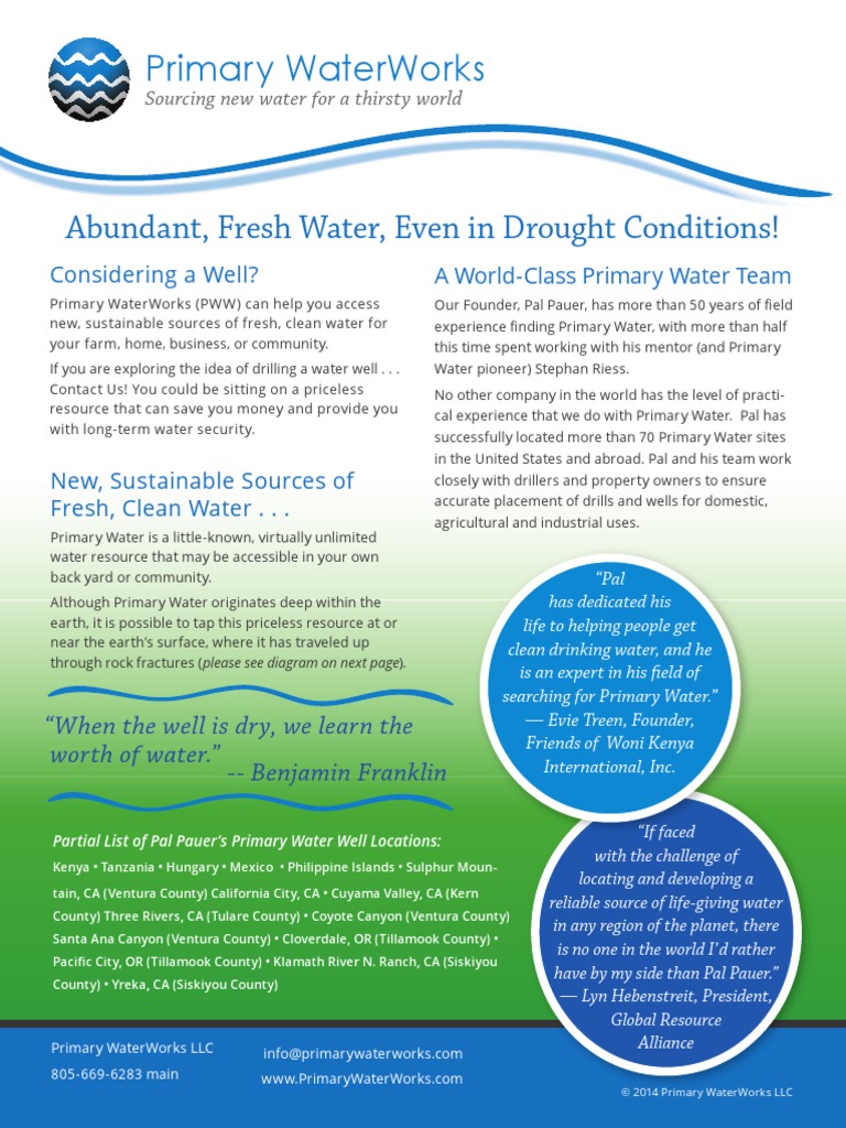 Primary Water Works 1st Flyer FINAL Rev3 | PDF | Water Cycle | Water Supply