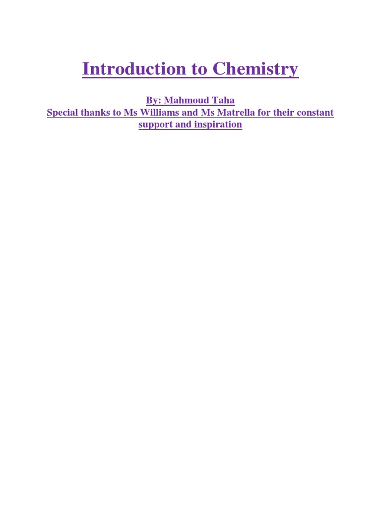 1.3 Introduction To Chemistry | PDF | Mole (Unit) | Ion
