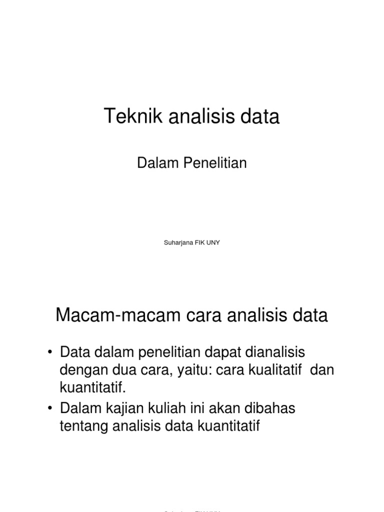 Teknik Analisa Data | PDF