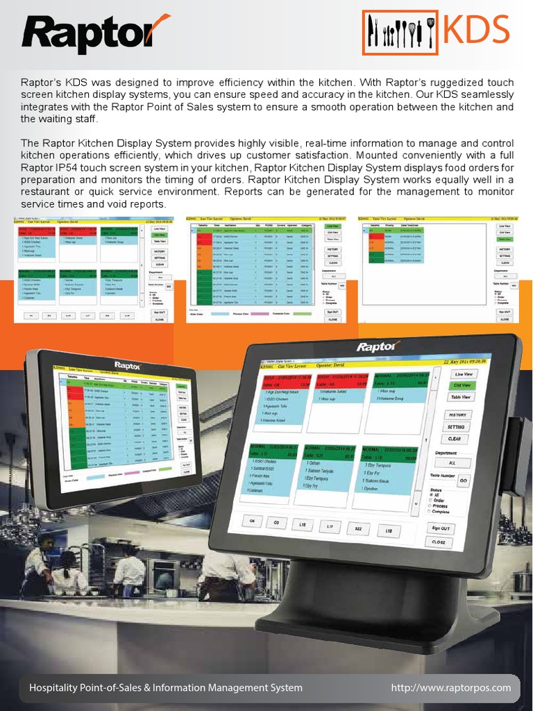 Raptor KDS Brochure PDF | PDF | Point Of Sale | Service Industries