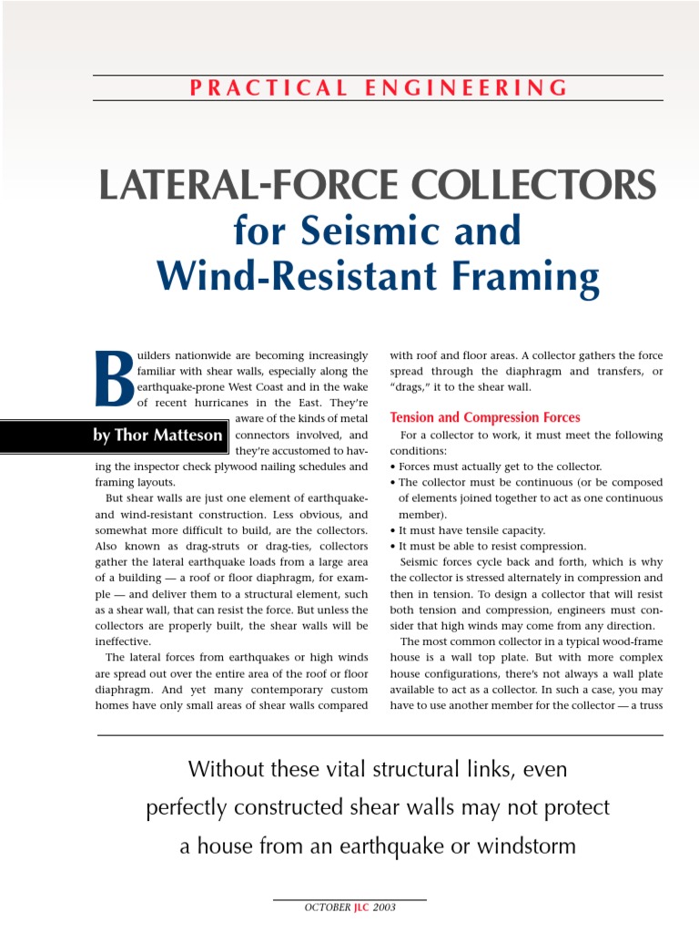 Lateral Force Collectors | PDF | Framing (Construction) | Truss